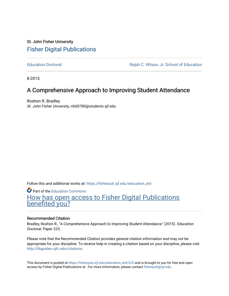 Improving Student Attendance: A Comprehensive Approach