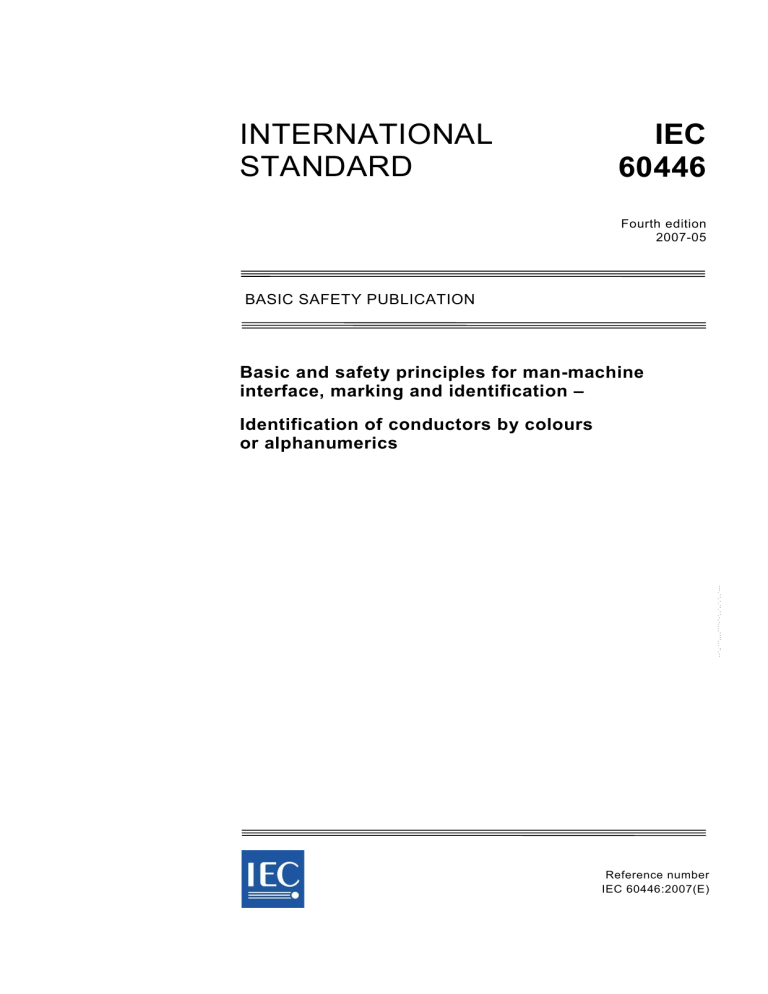 IEC 60446: Conductor Identification by Color & Alphanumerics