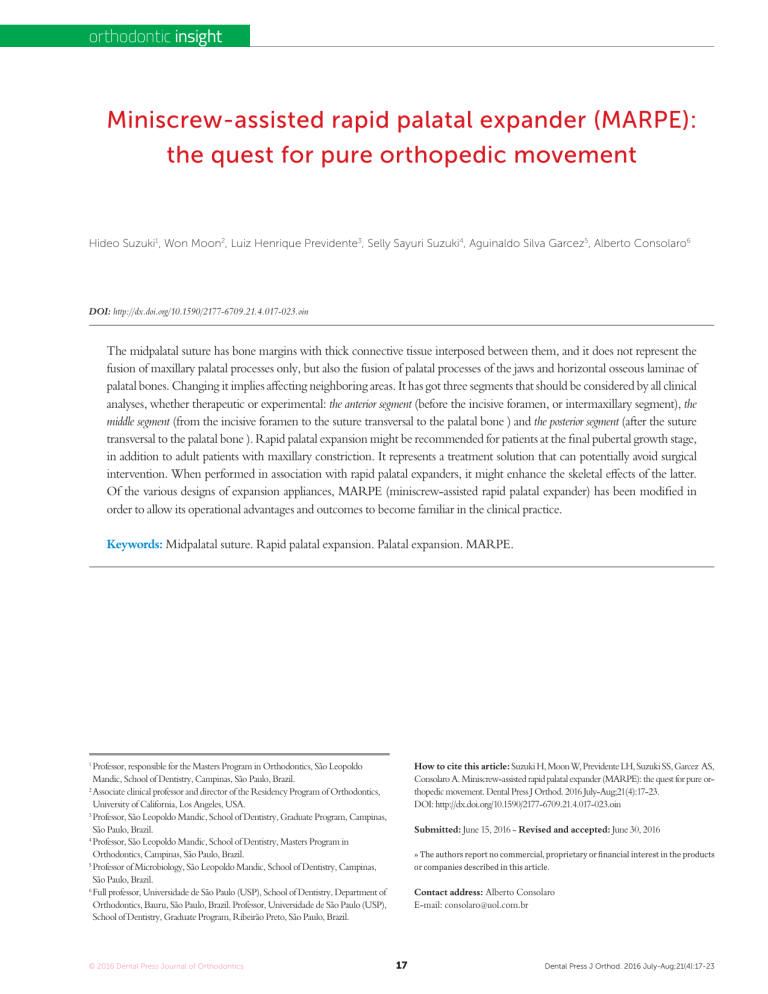 MARPE: Orthopedic Movement in Palatal Expansion