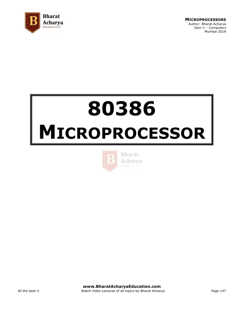 80386 Microprocessor: Architecture & Pin Configuration