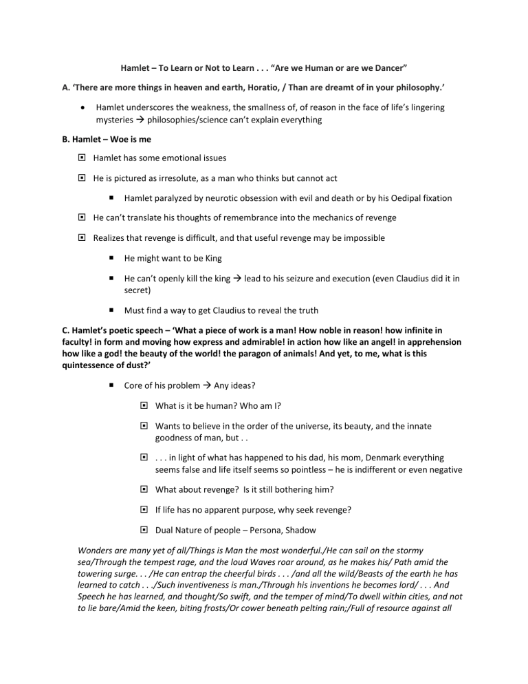 Hamlet: Exploring Themes of Reason, Revenge, and Meaning