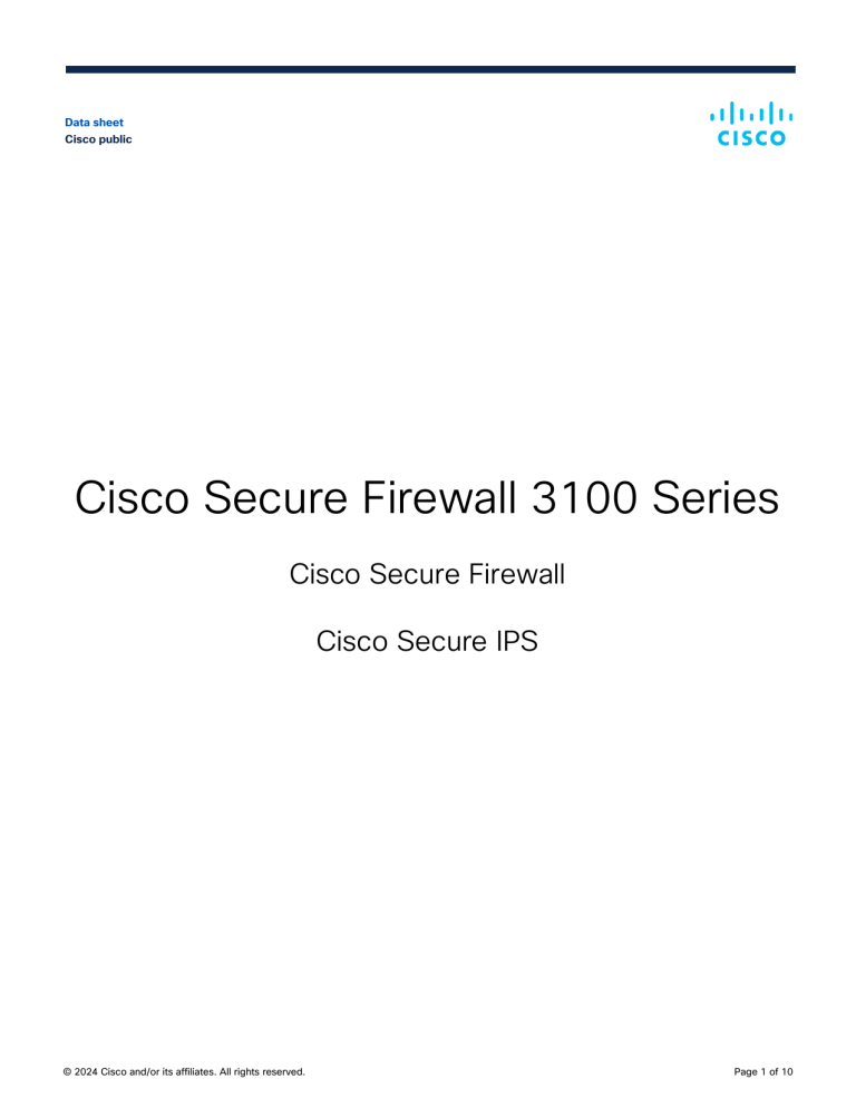 Cisco Secure Firewall 3100 Series Data Sheet