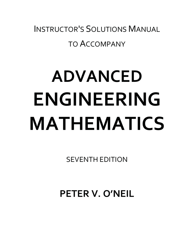 Advanced Engineering Mathematics Solutions Manual