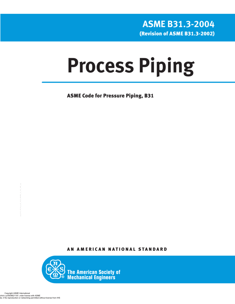ASME B31.3-2004 Process Piping Code