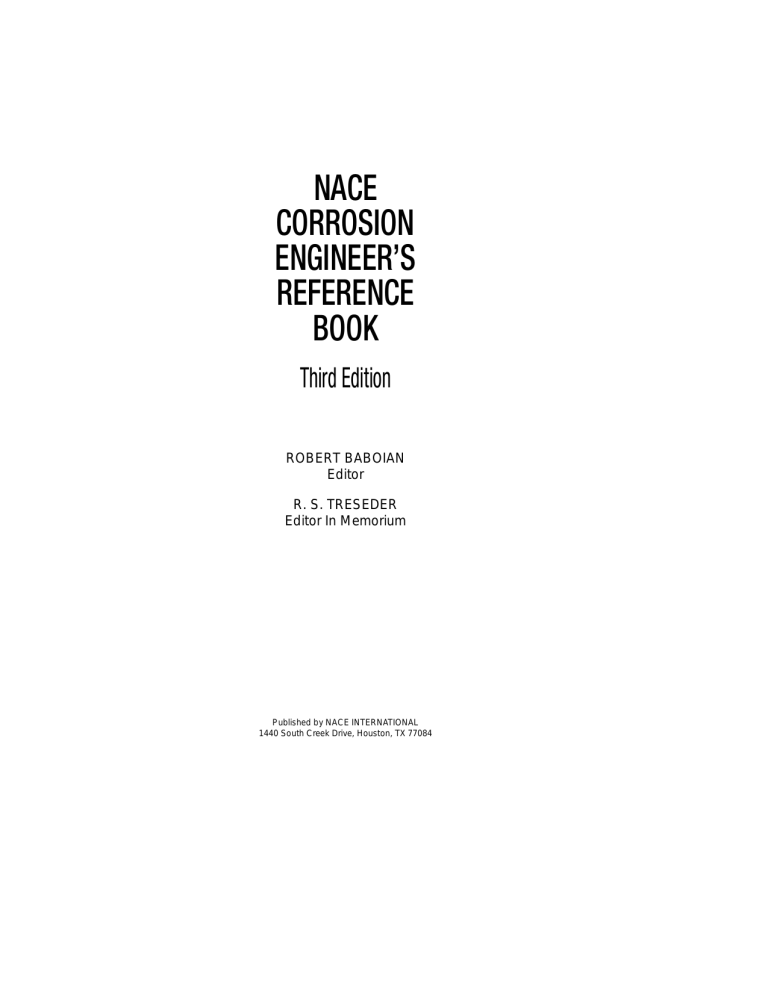 Corrosion Engineer's Reference Book, 3rd Edition