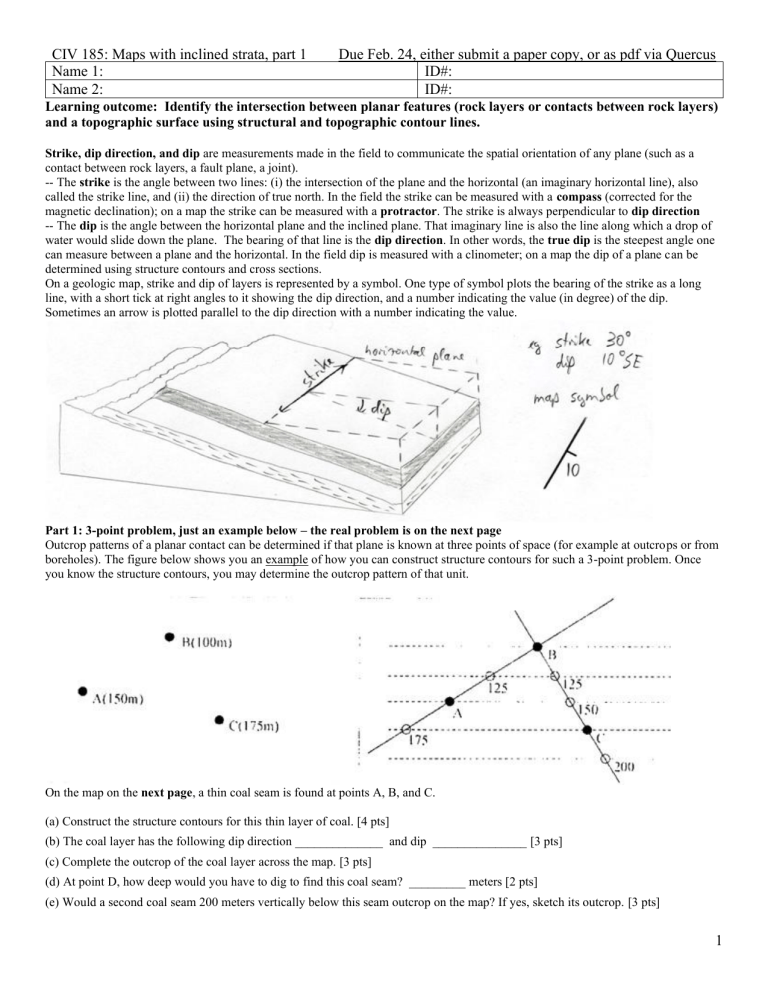 Maps with Inclined Strata: Lab Assignment