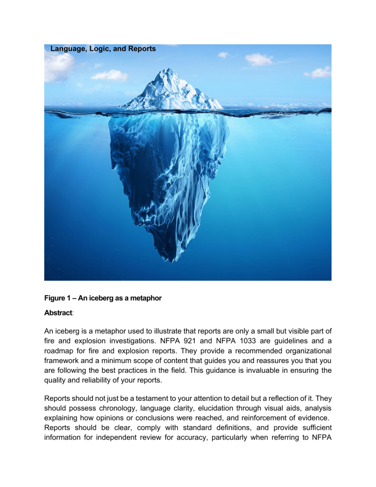 Fire & Explosion Report Writing: Language, Logic, NFPA