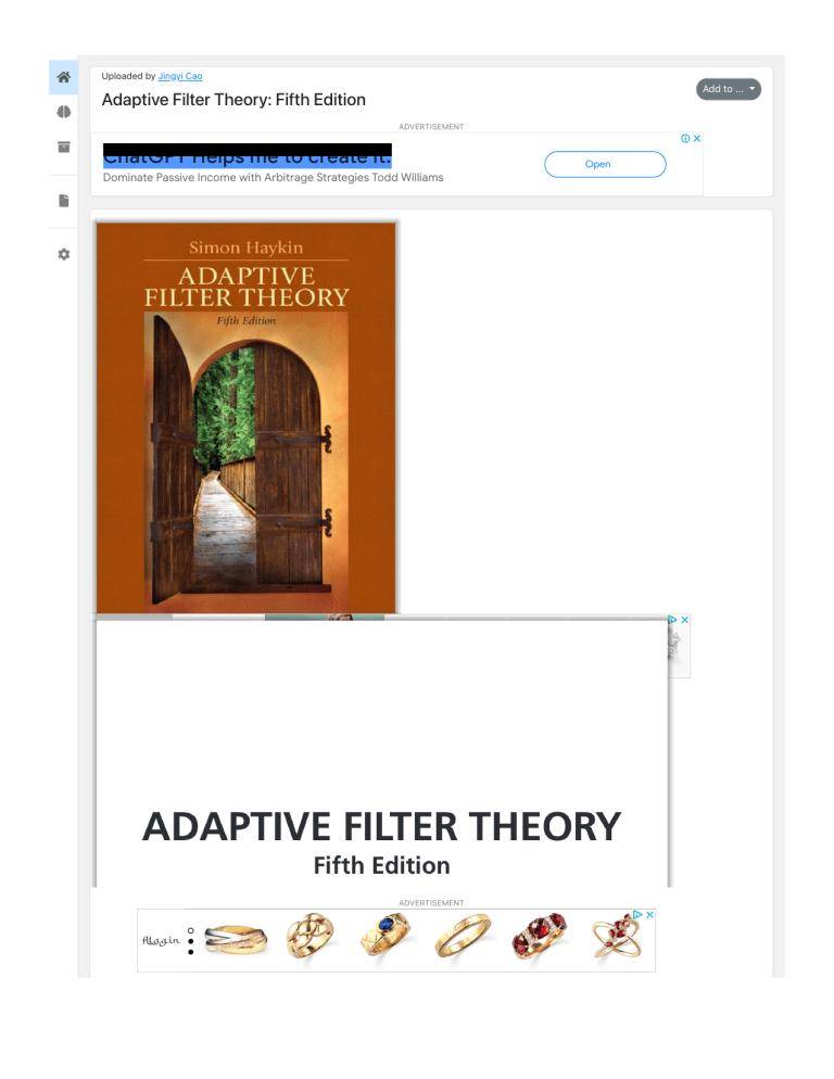 Adaptive Filter Theory Textbook, Fifth Edition