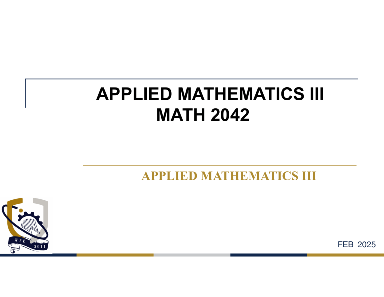 Applied Mathematics III: Differential Equations Course Material