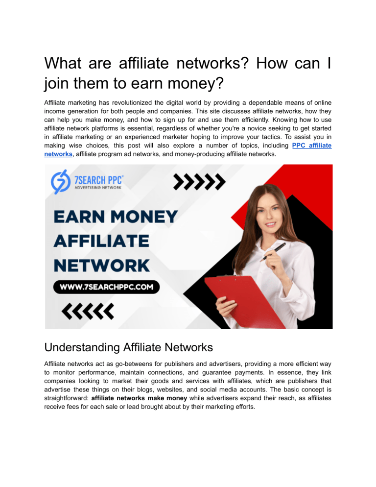 Affiliate Networks: Earn Money Online | Guide & Tips