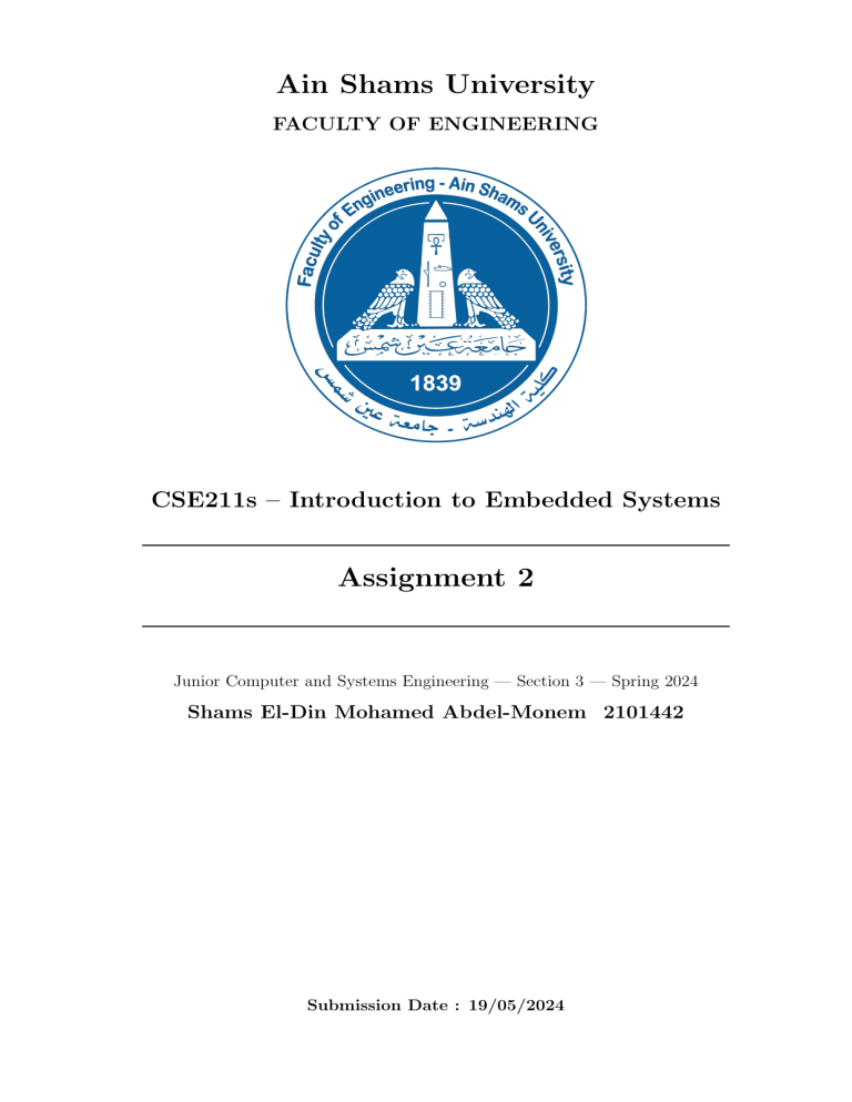 Embedded Systems Assignment: GPIO & Interrupts