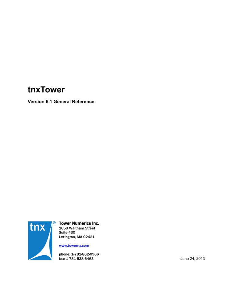 tnxTower 6.1 General Reference Guide
