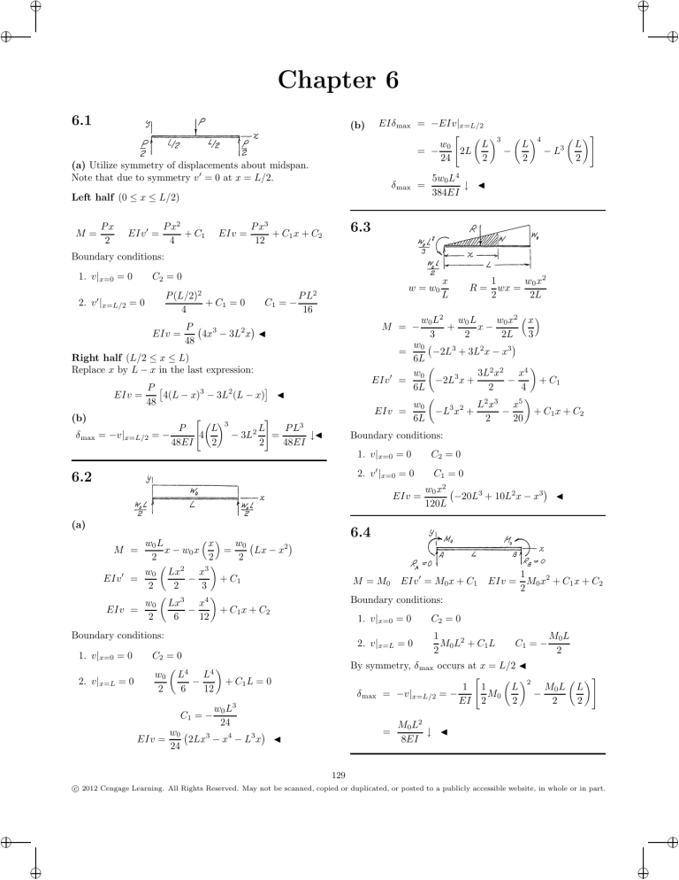 Beam Deflection Formulas: Mechanics of Materials