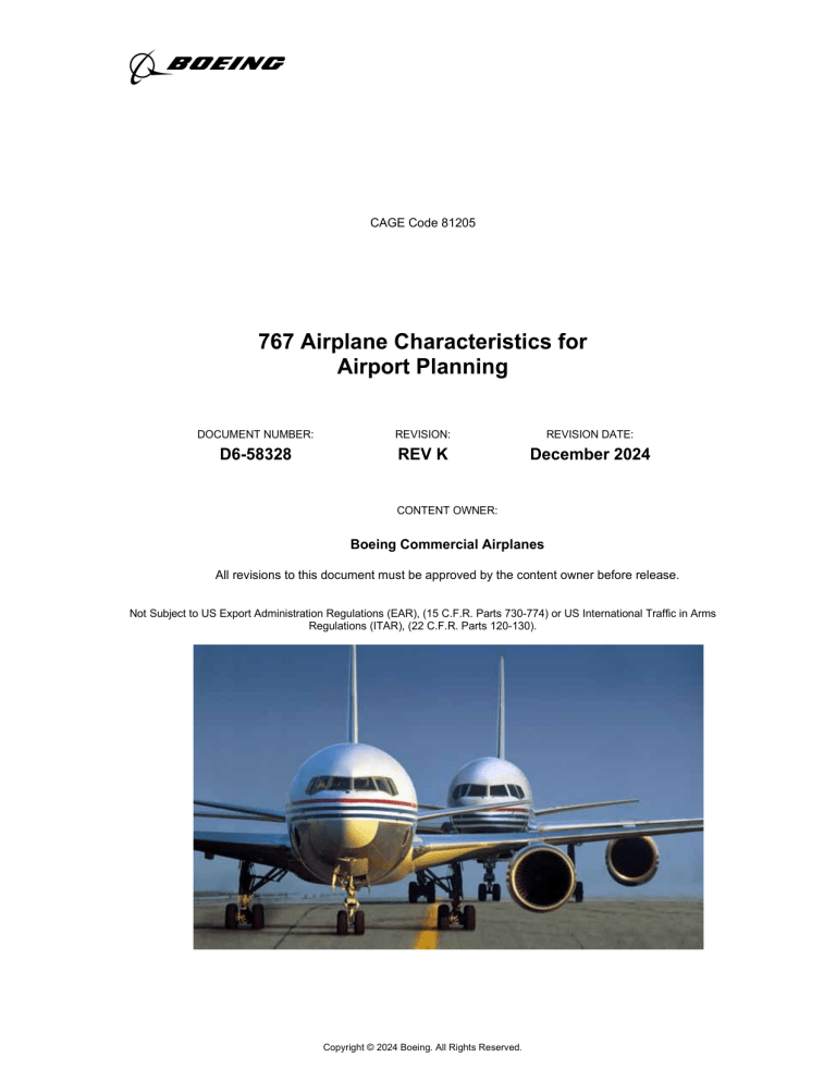 Boeing 767 Airplane Characteristics for Airport Planning