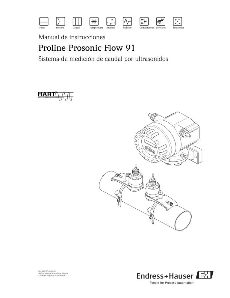 Manual de instrucciones Proline Prosonic Flow 91