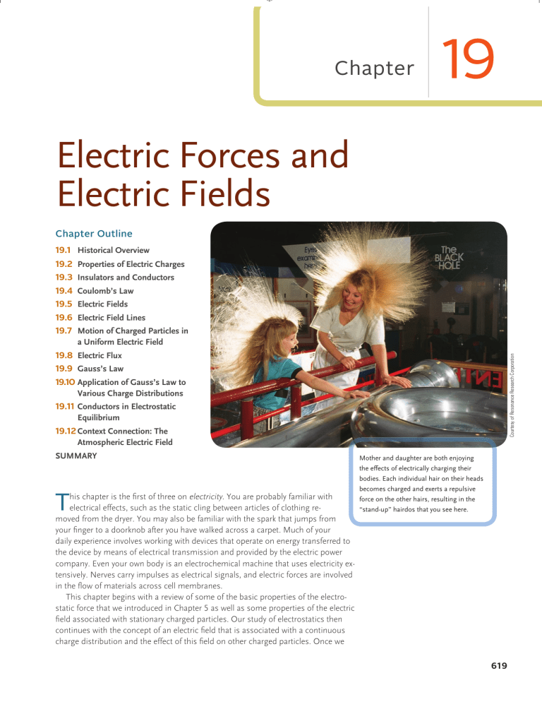 Electric Forces & Fields: Chapter 19 Physics