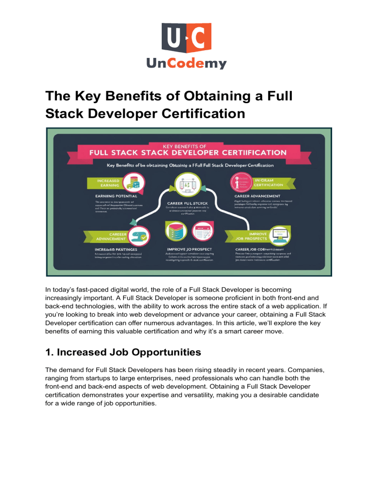 Full Stack Developer Certification: Key Benefits & Opportunities