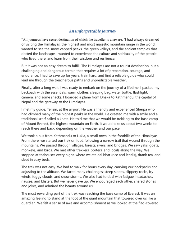 Himalayan Journey: A Personal Narrative of Adventure