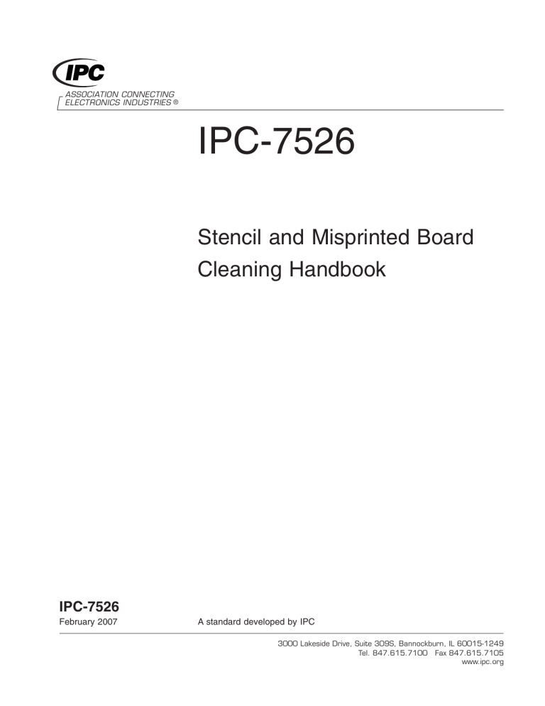 IPC-7526: Stencil & Misprinted Board Cleaning Handbook