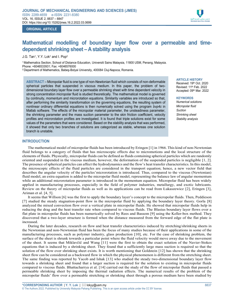 Boundary Layer Flow Over Shrinking Sheet: Stability Analysis
