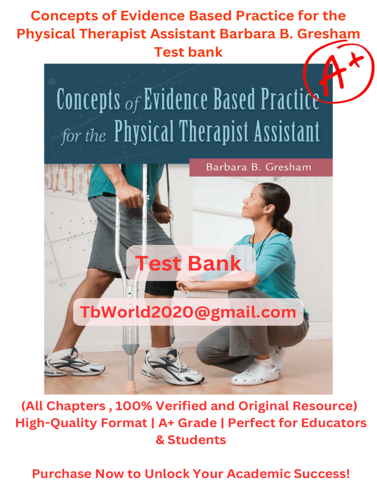 Evidence Based Practice PTA Test Bank