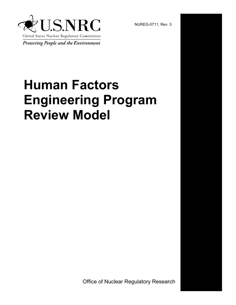 NUREG-0711: Human Factors Engineering Program Review