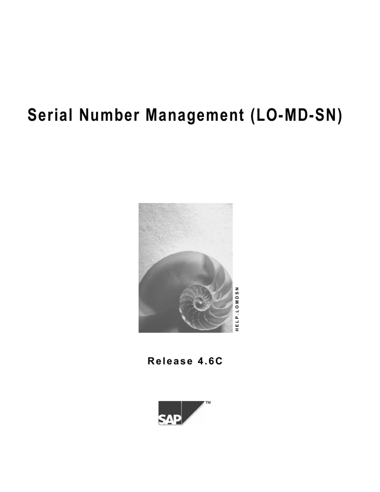 SAP Serial Number Management (LO-MD-SN) Manual