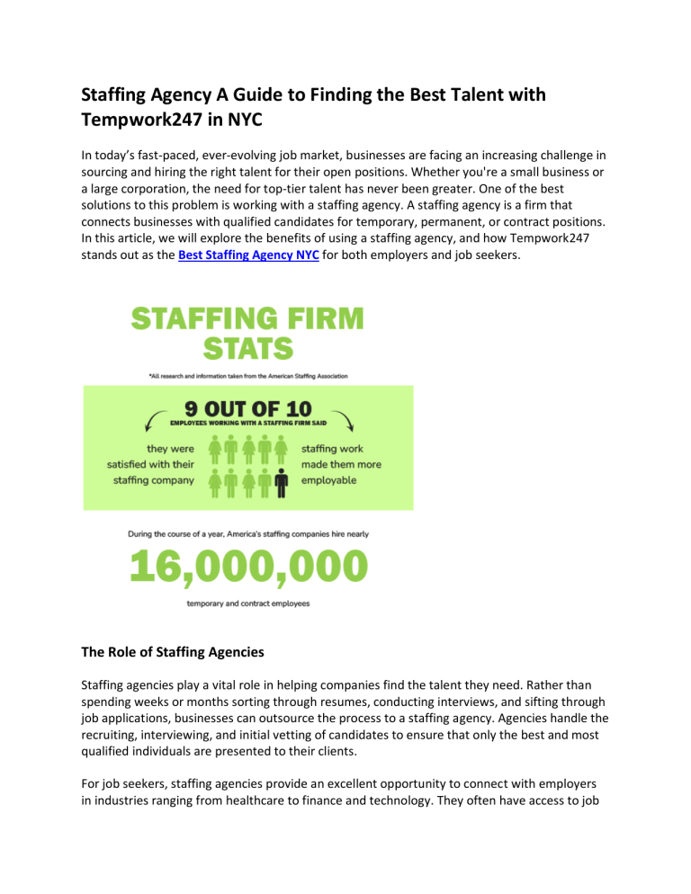 Staffing Agency Guide: Finding Top Talent in NYC with Tempwork247