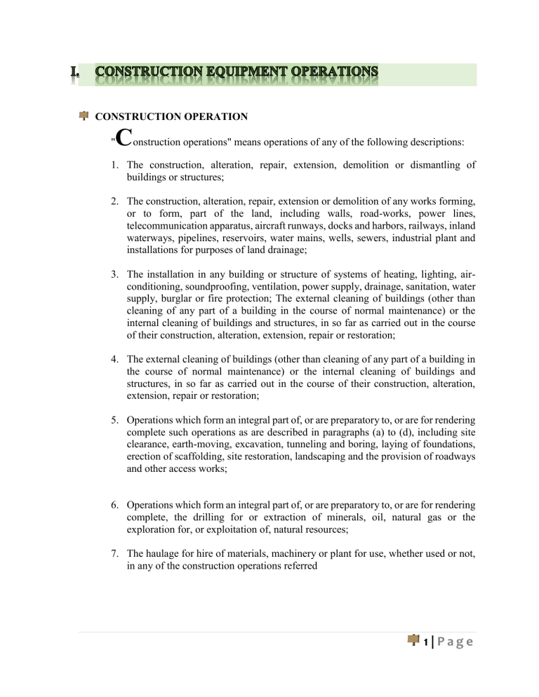 Construction Operations & Equipment Guide