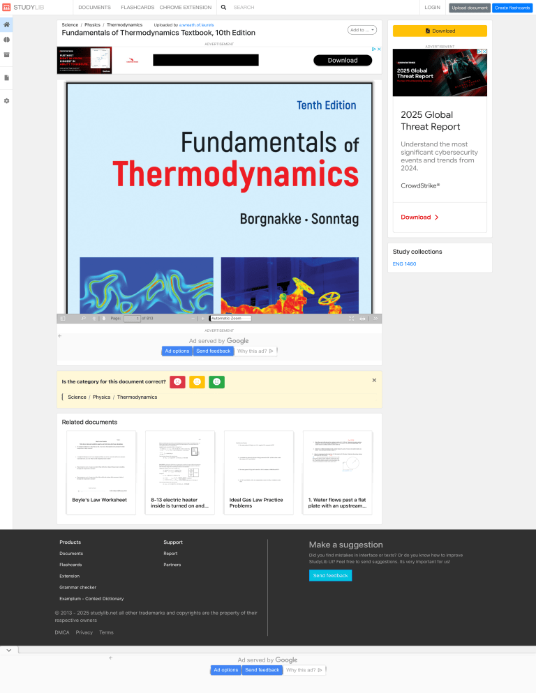 Fundamentals of Thermodynamics Textbook, 10th Edition