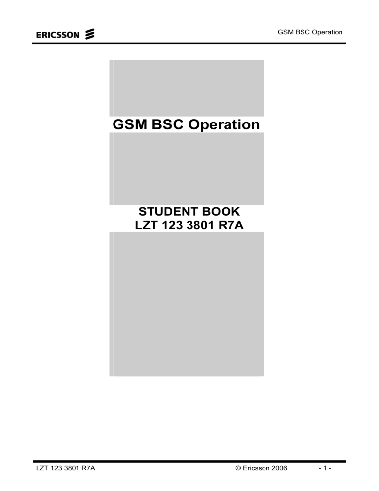 GSM BSC Operation Student Book - Ericsson Training