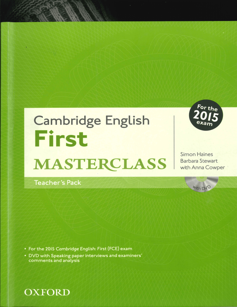 Cambridge English First (FCE) Masterclass Teacher's Book