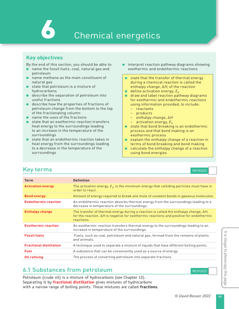 Chemical Energetics: Study Guide for IGCSE Chemistry