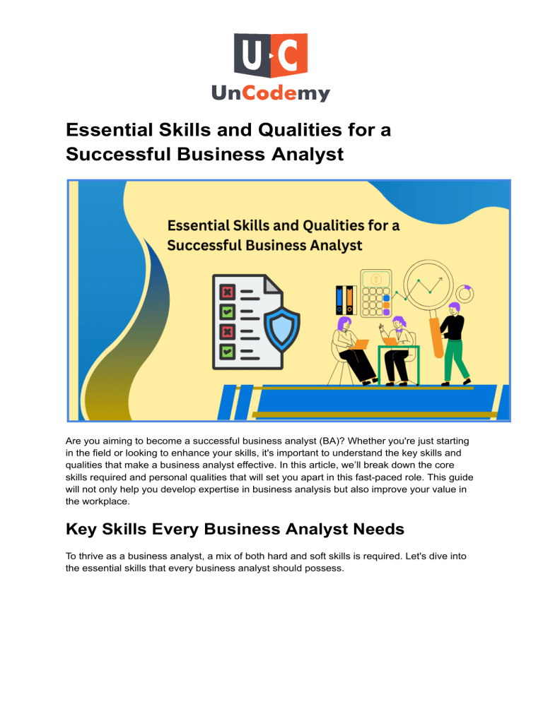 Essential Skills for a Successful Business Analyst