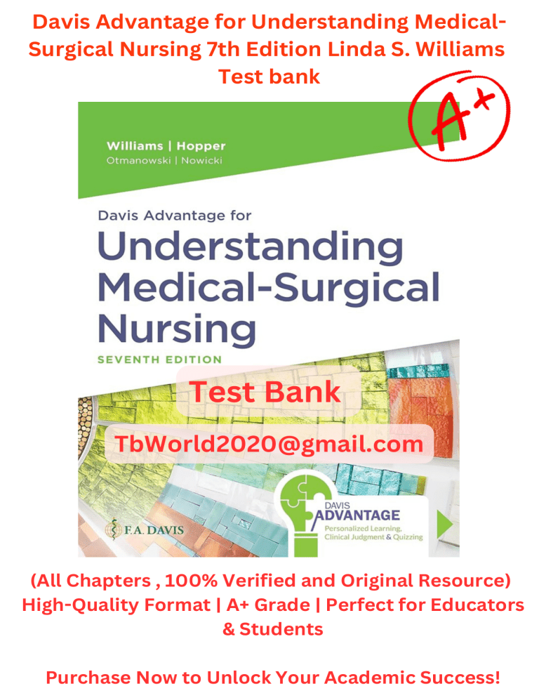 Medical-Surgical Nursing Test Bank, 7th Edition