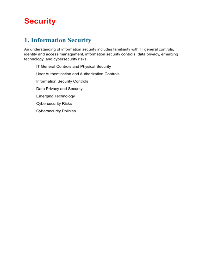 Information Security & IT General Controls Guide