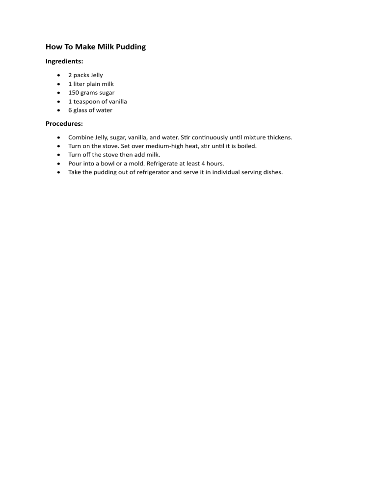 Milk Pudding Recipe: Easy Homemade Dessert