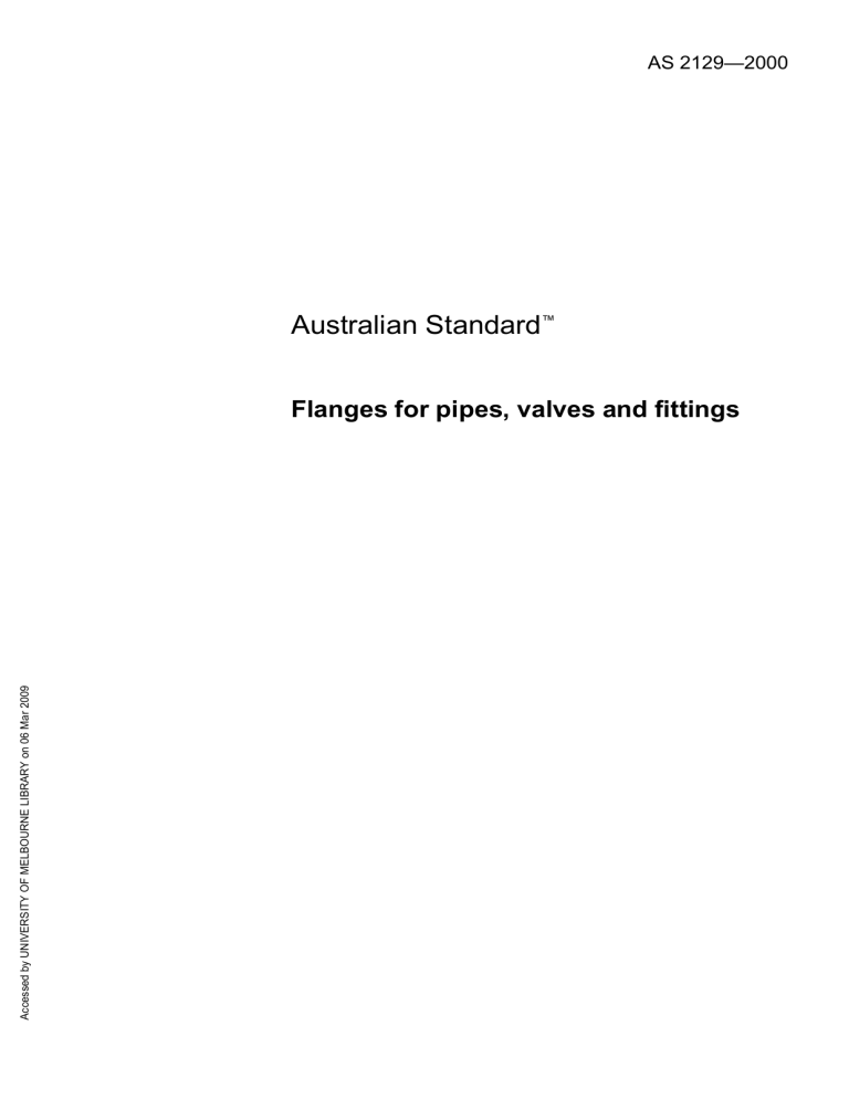 AS 2129: Flanges for Pipes, Valves, and Fittings Standard