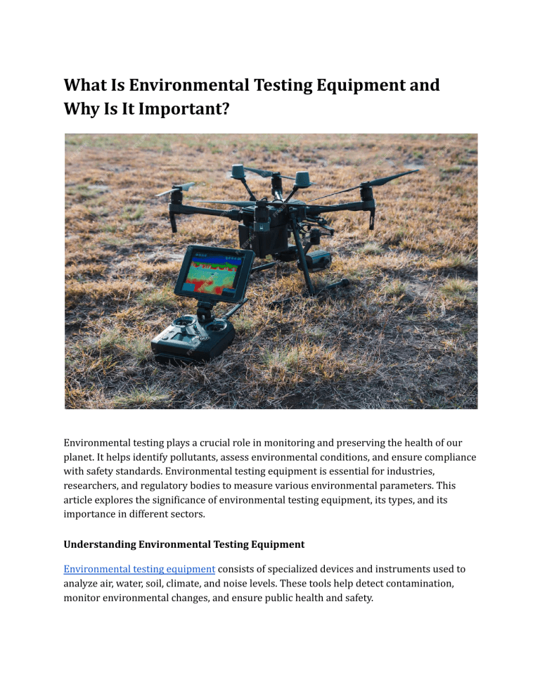 Environmental Testing Equipment: Types & Importance