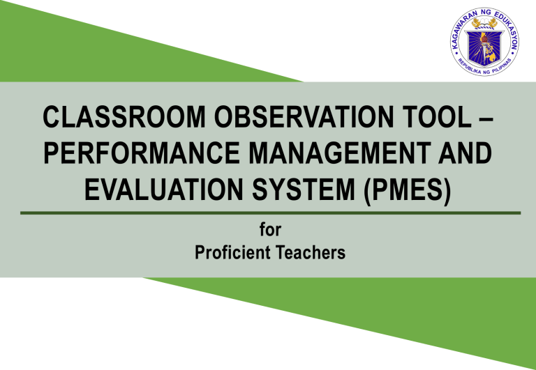 Classroom Observation Tool for Proficient Teachers