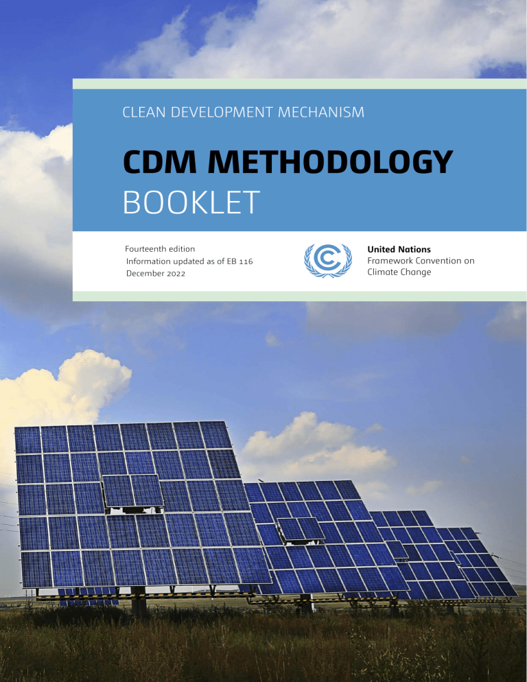 CDM Methodology Booklet: Climate Change Mitigation
