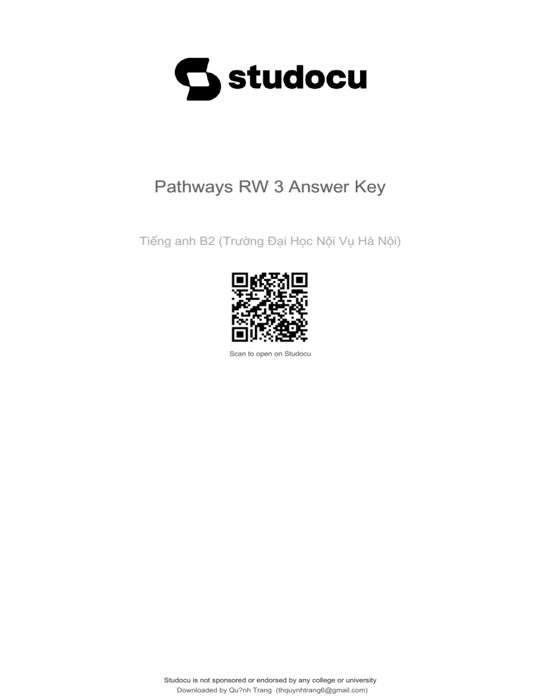 Pathways 3 Answer Key: Social Relationships
