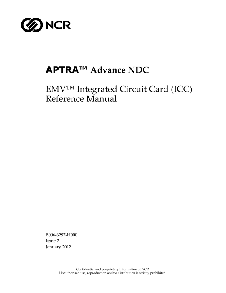 NCR - EMV Integrated Circuit Card (ICC) Reference Manual