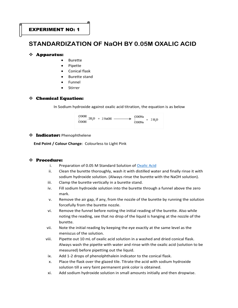Analytical Chemistry Lab: Standardization & Titration