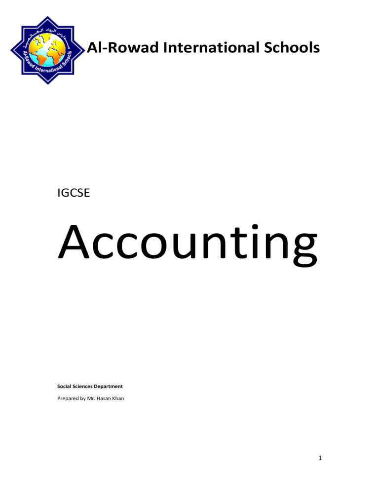 IGCSE Accounting Coursebook: Double Entry, Trial Balance, Final Accounts