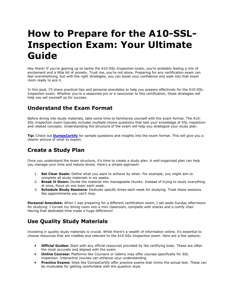 A10-SSL-Inspection Exam: Your Ultimate Preparation Guide