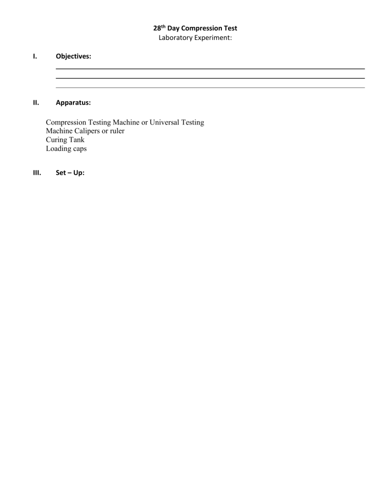 28th Day Concrete Compression Test: Lab Experiment
