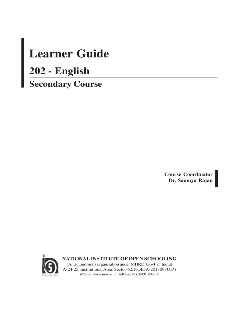 English Learner Guide: Secondary Course