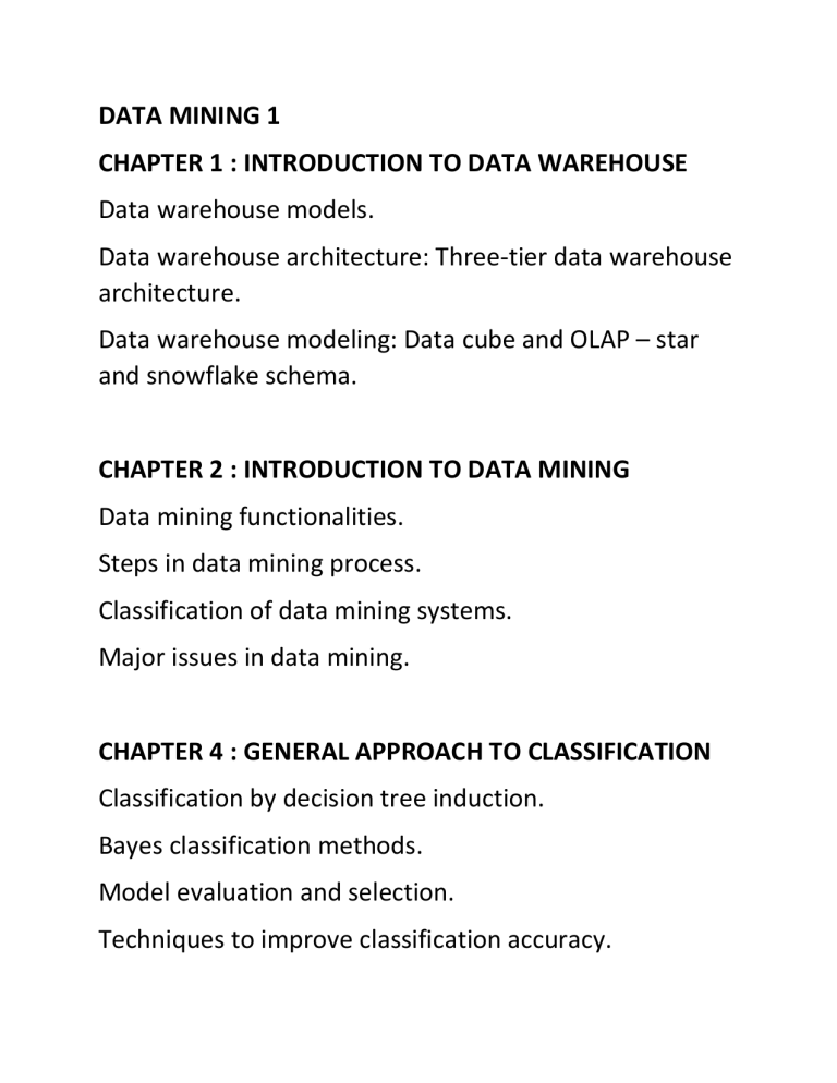 Data Mining & Warehousing: Course Introduction