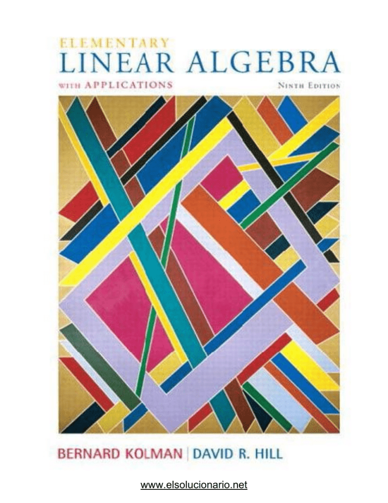 Linear Algebra Textbook: Kolman & Hill, 9th Edition